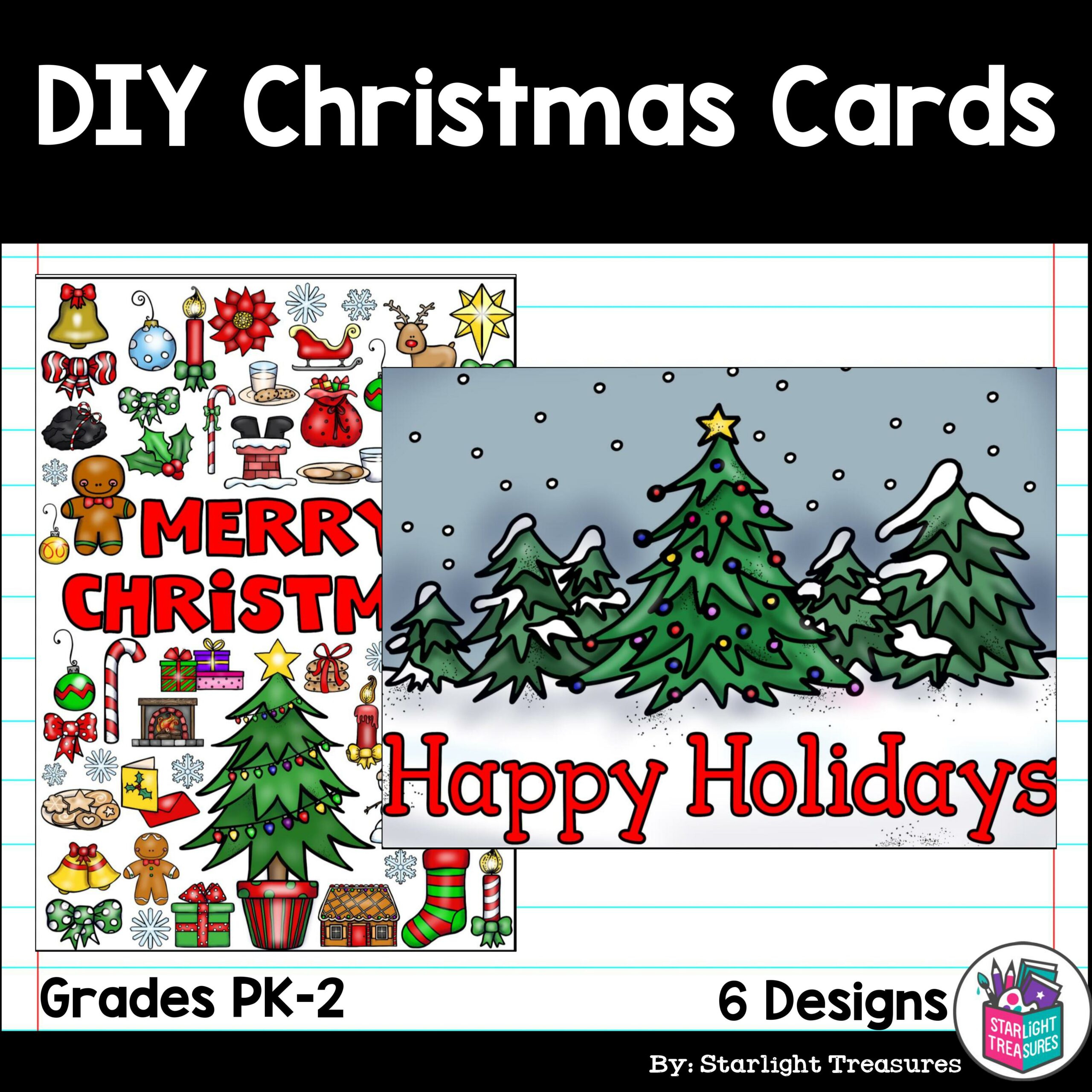 DIY Christmas Coloring Cards - Christmas Activities | Made By Teachers