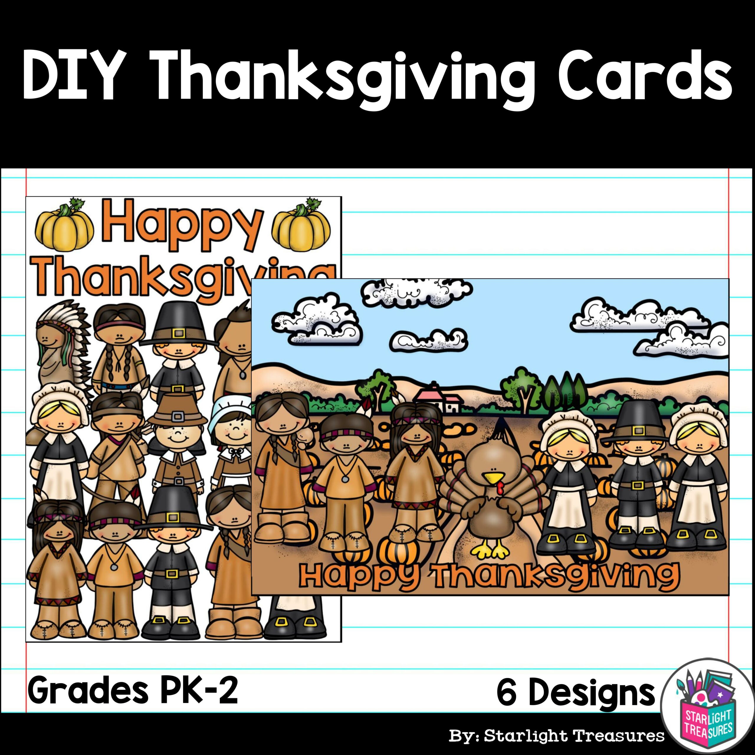 DIY Thanksgiving Coloring Cards - Thanksgiving Activities | Made By ...