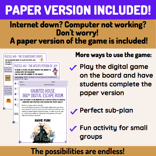 Halloween Escape Room - Haunted House - Digital Escape Room - Character ...