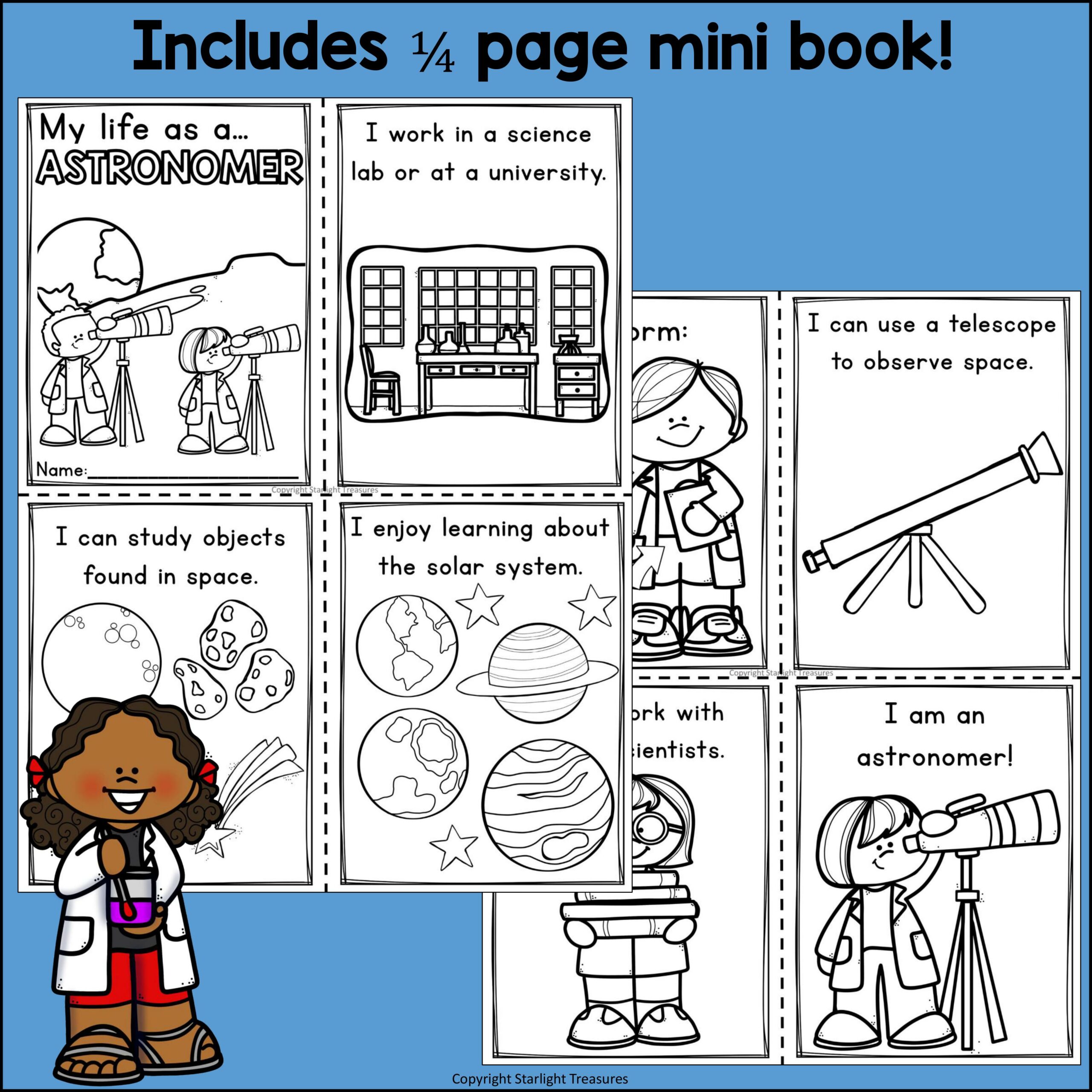 Astronomer Mini Book for Early Readers - Types of Scientists | Made By ...