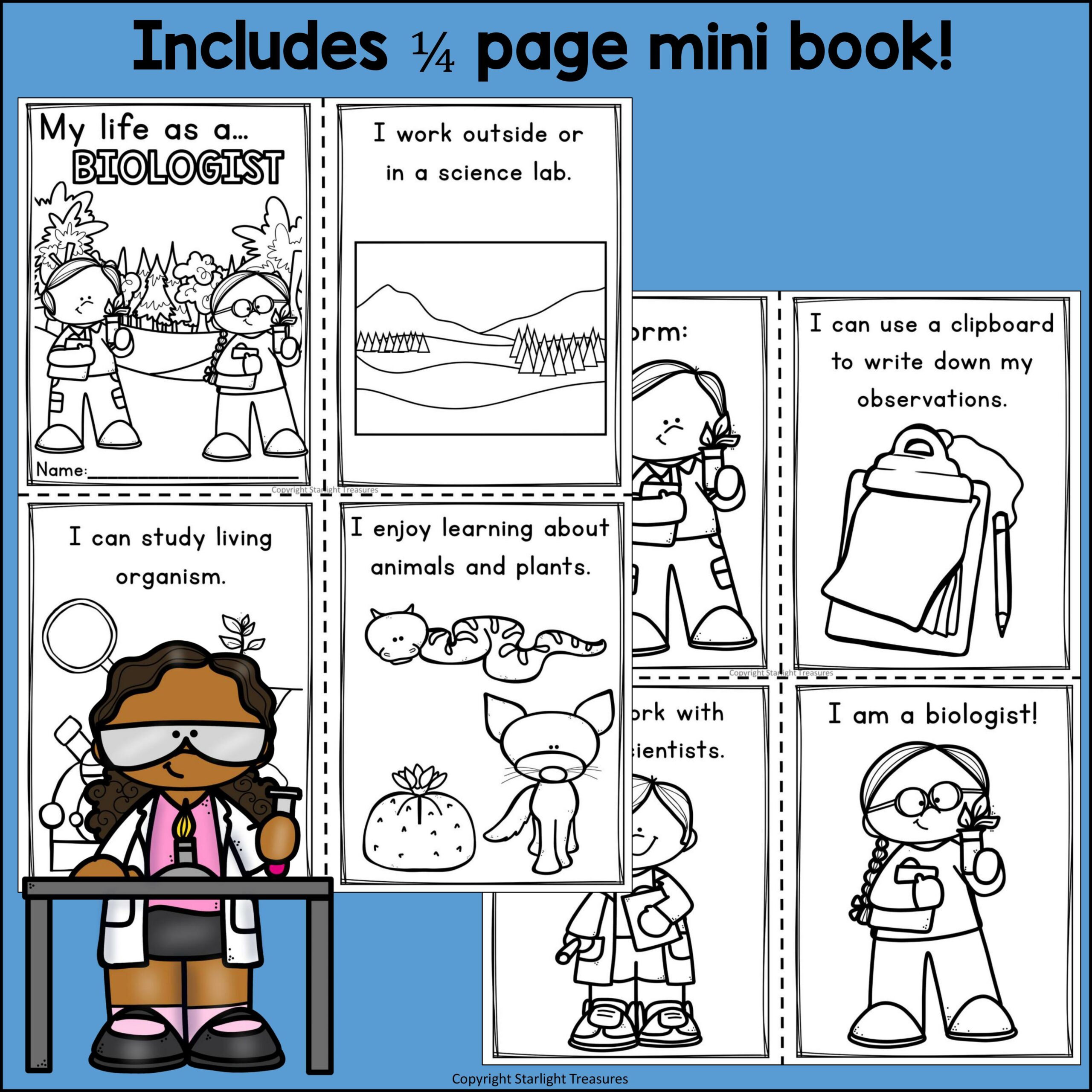 Biologist Mini Book for Early Readers - Types of Scientists | Made By ...