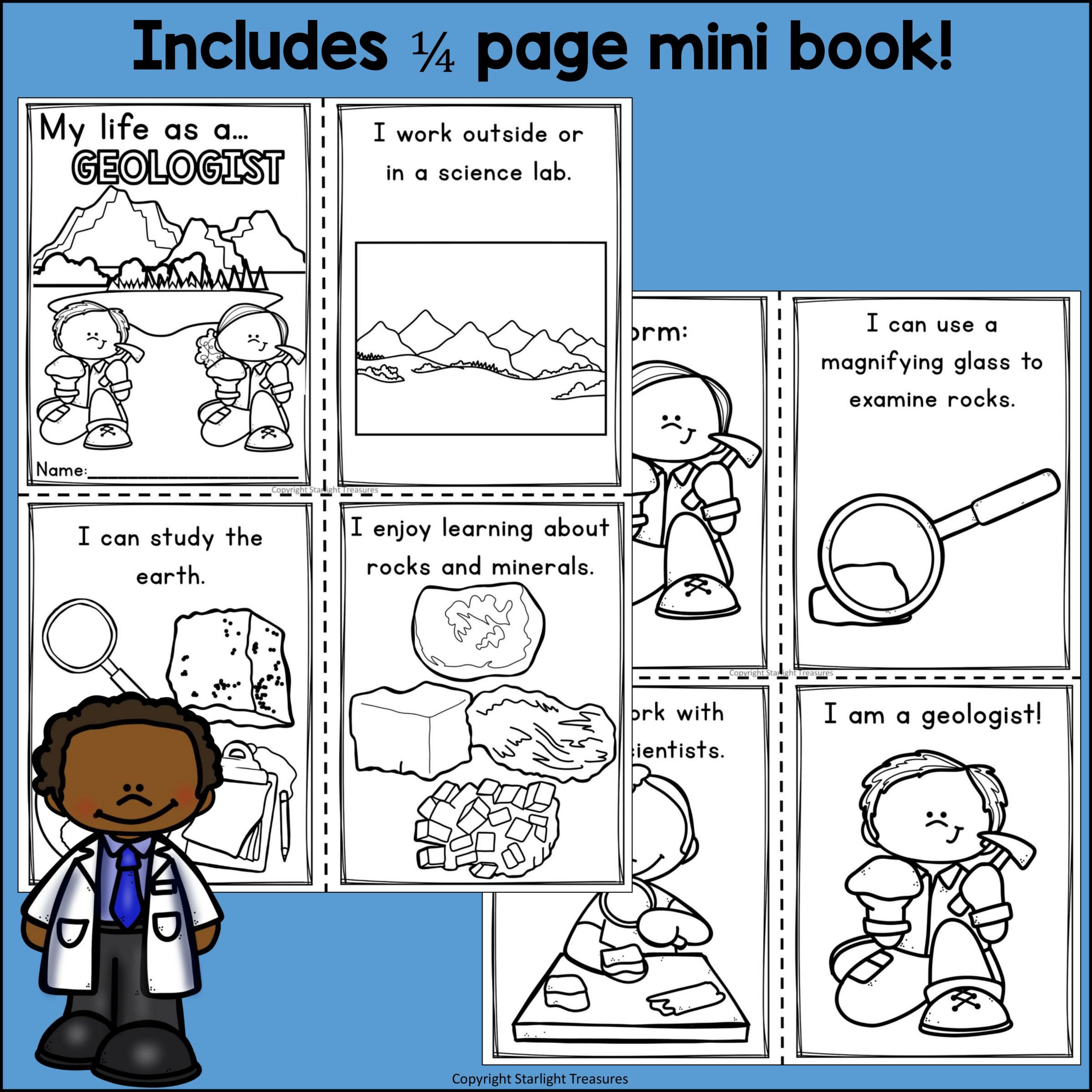 Geologist Mini Book for Early Readers - Types of Scientists | Made By ...