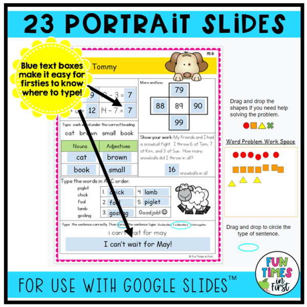 1st Grade Morning Work Printable No Prep and Digital Google Slides ...