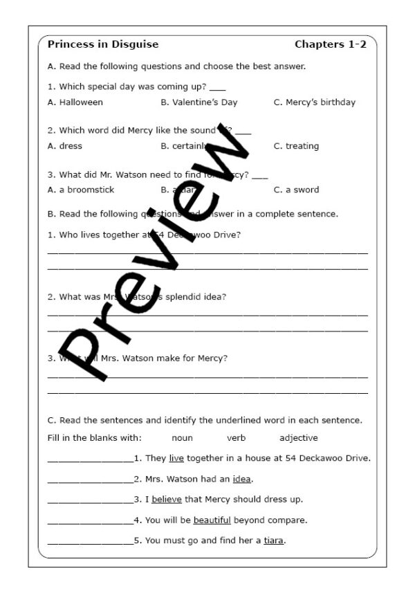 Kate DiCamillo "Mercy Watson Princess in Disguise" worksheets | Made By ...