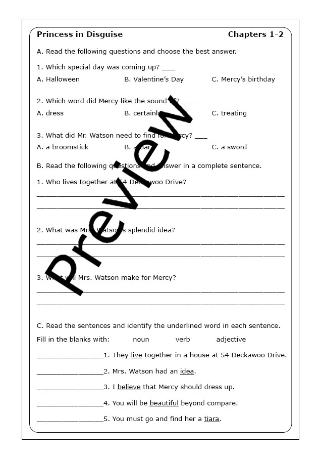 Kate DiCamillo "Mercy Watson Princess in Disguise" worksheets | Made By ...