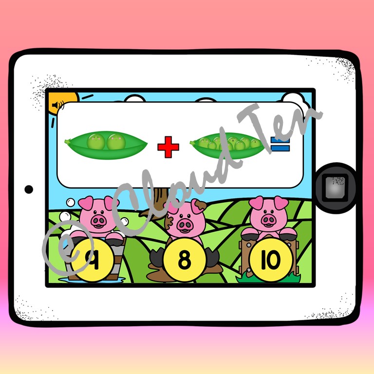 Sums to 10 - Part 2 - Boom Cards™ | Digital Task Cards | Made By Teachers