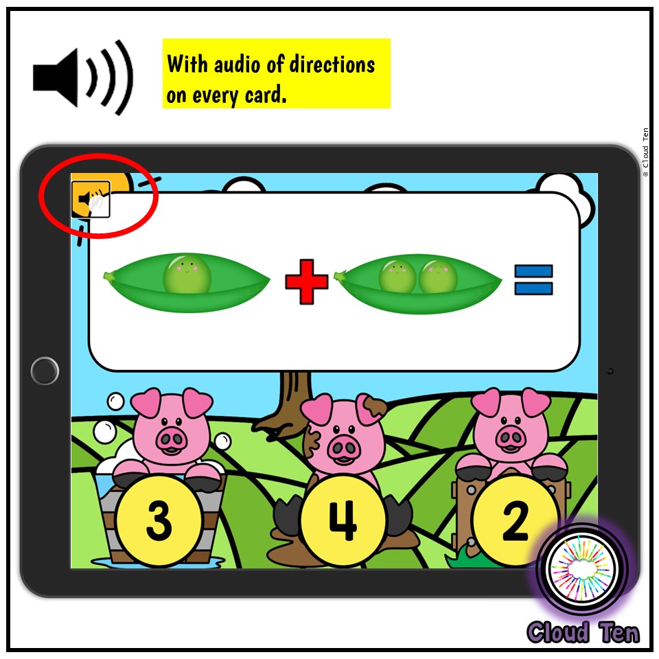 Sums to 10 - Part 2 - Boom Cards™ | Digital Task Cards | Made By Teachers