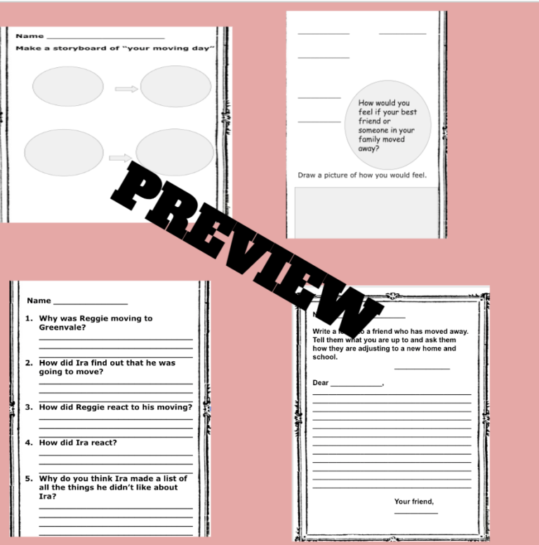 Ira Says Goodbye Reading Comprehension & ; Activity Guide | Made By ...