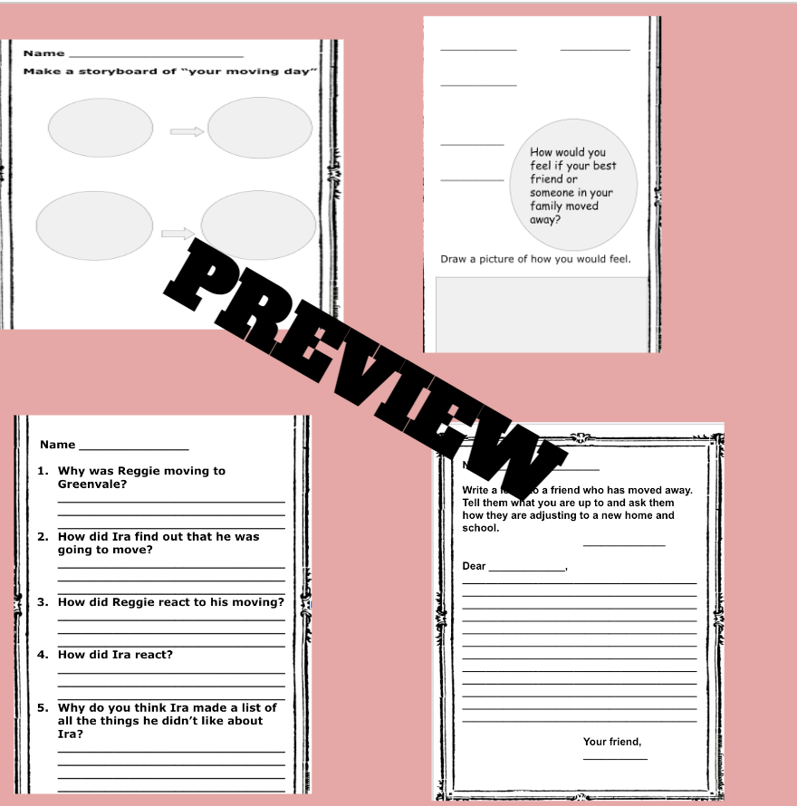 Ira Says Goodbye Reading Comprehension & ; Activity Guide | Made By ...