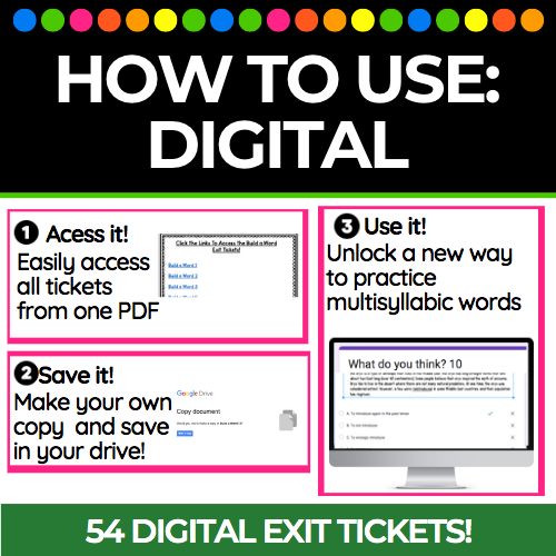 Multisyllabic Word List - 93 Exit Tickets - Prefix Suffix Focus - 2nd ...