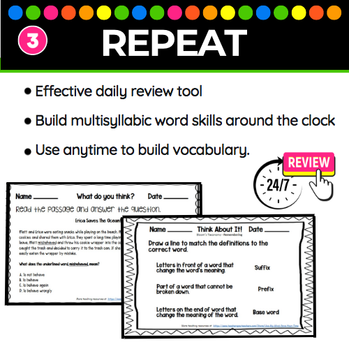 Multisyllabic Word List - 93 Exit Tickets - Prefix Suffix Focus - 2nd ...