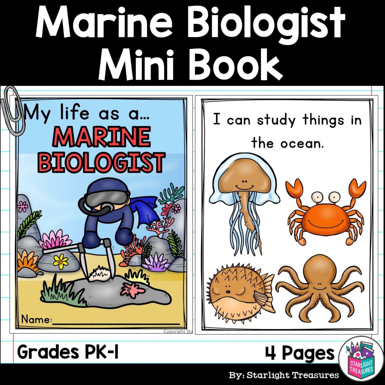 Marine Biologist Mini Book for Early Readers - Types of Scientists ...