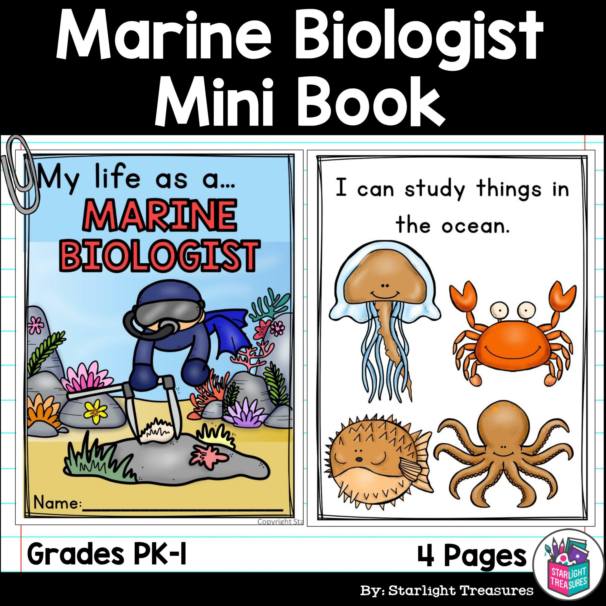 Marine Biologist Mini Book for Early Readers - Types of Scientists ...
