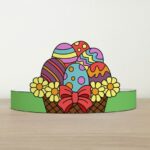 Easter Eggs Basket Paper Crown Headband Printable Easter Craft Activity ...