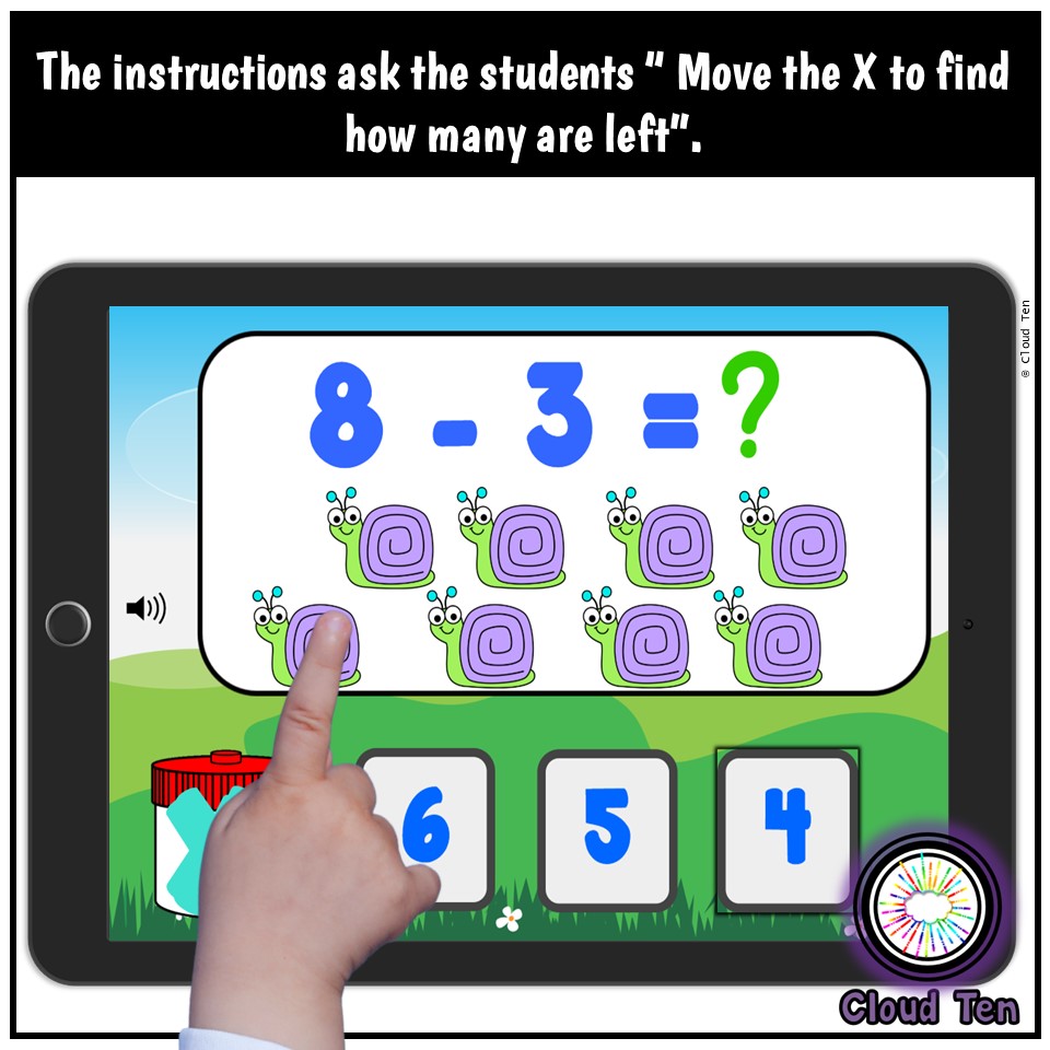 Subtraction to 10 - Part 2 Cross Out Strategy Boom Cards™ | Digital ...