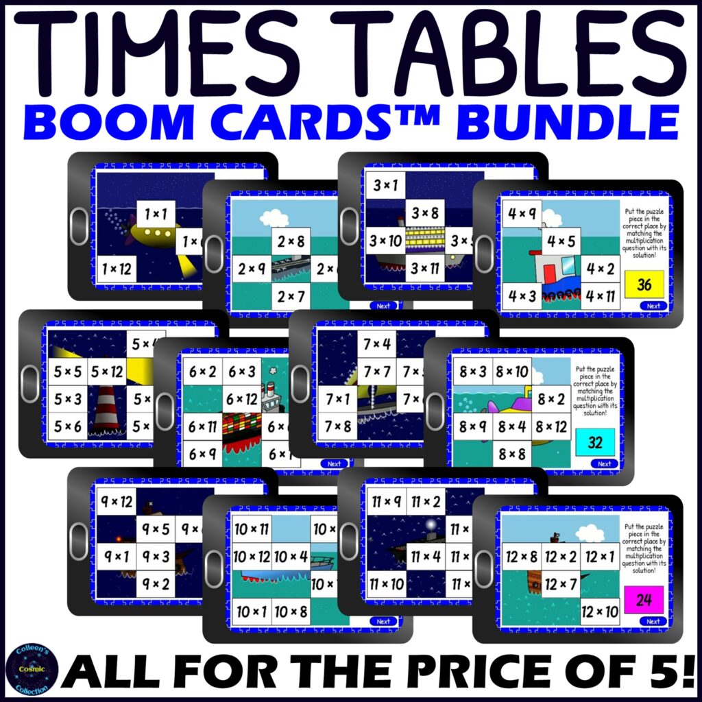 Multiplication Facts Times Tables Practice BUNDLE - Mystery Pictures ...