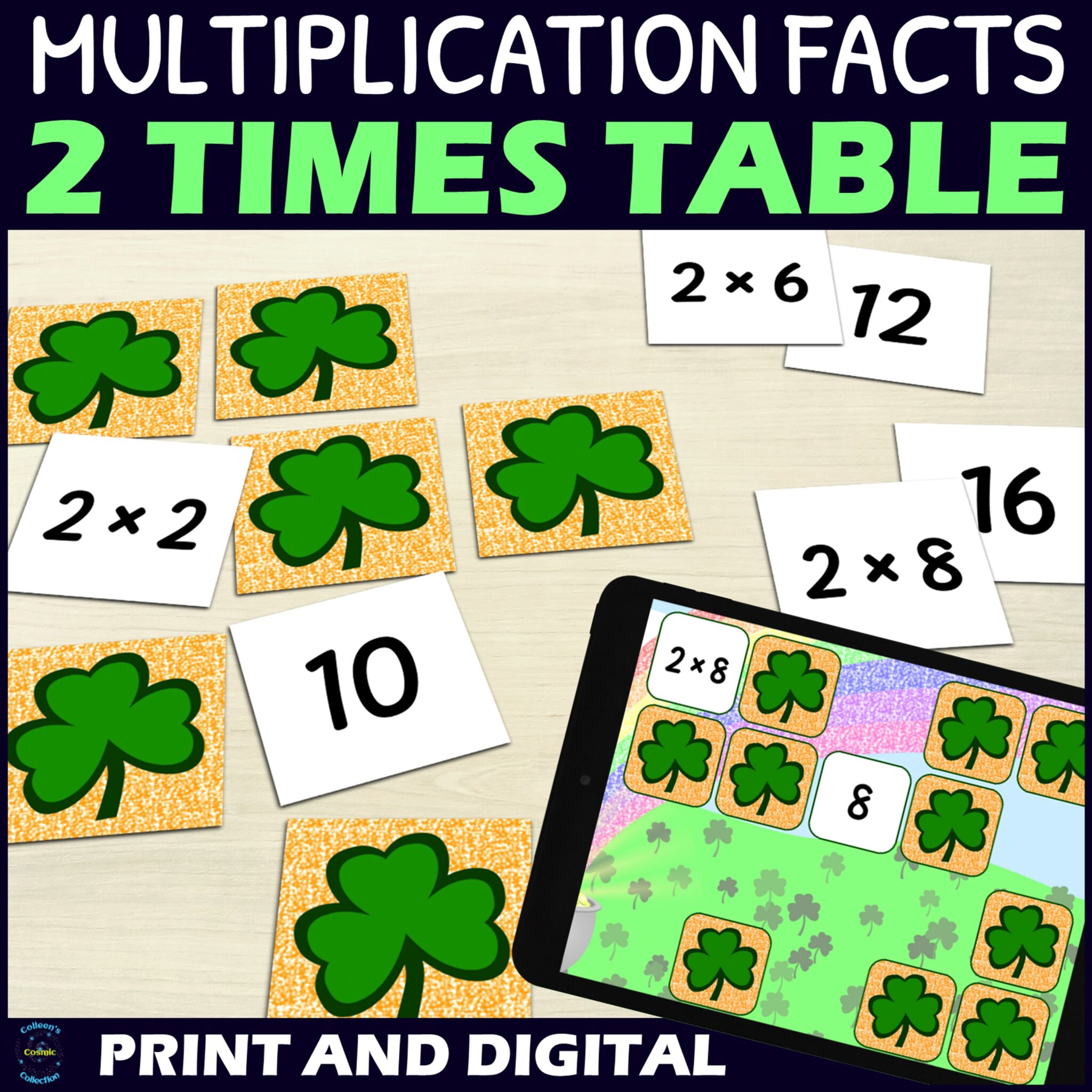 St Patricks Day 2 Times Table Matching Activity | Made By Teachers