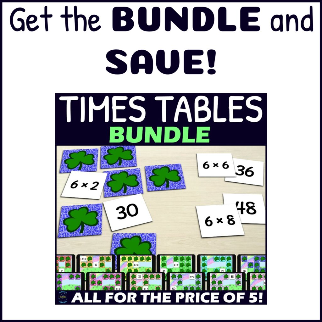 St Patricks Day 4 Times Table Matching Activity | Made By Teachers