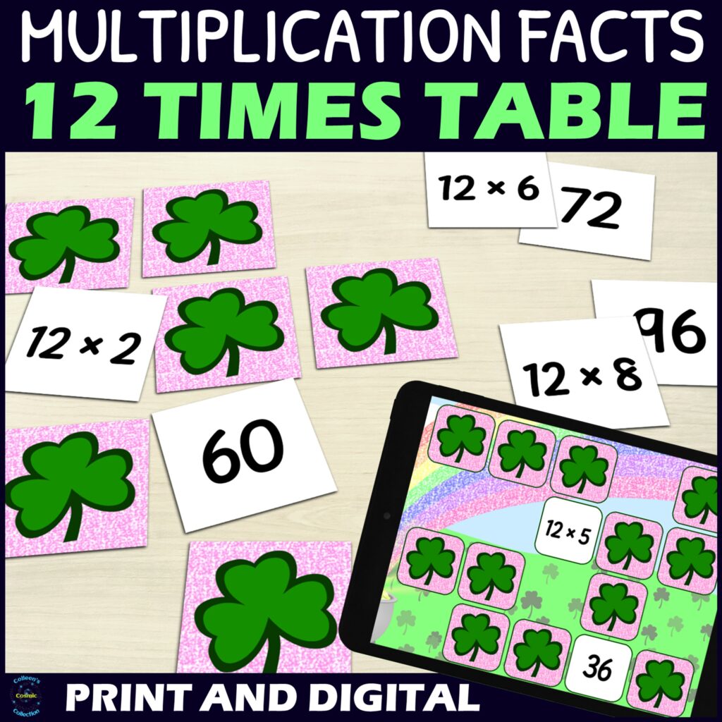 St Patricks Day 12 Times Table Matching Activity | Made By Teachers