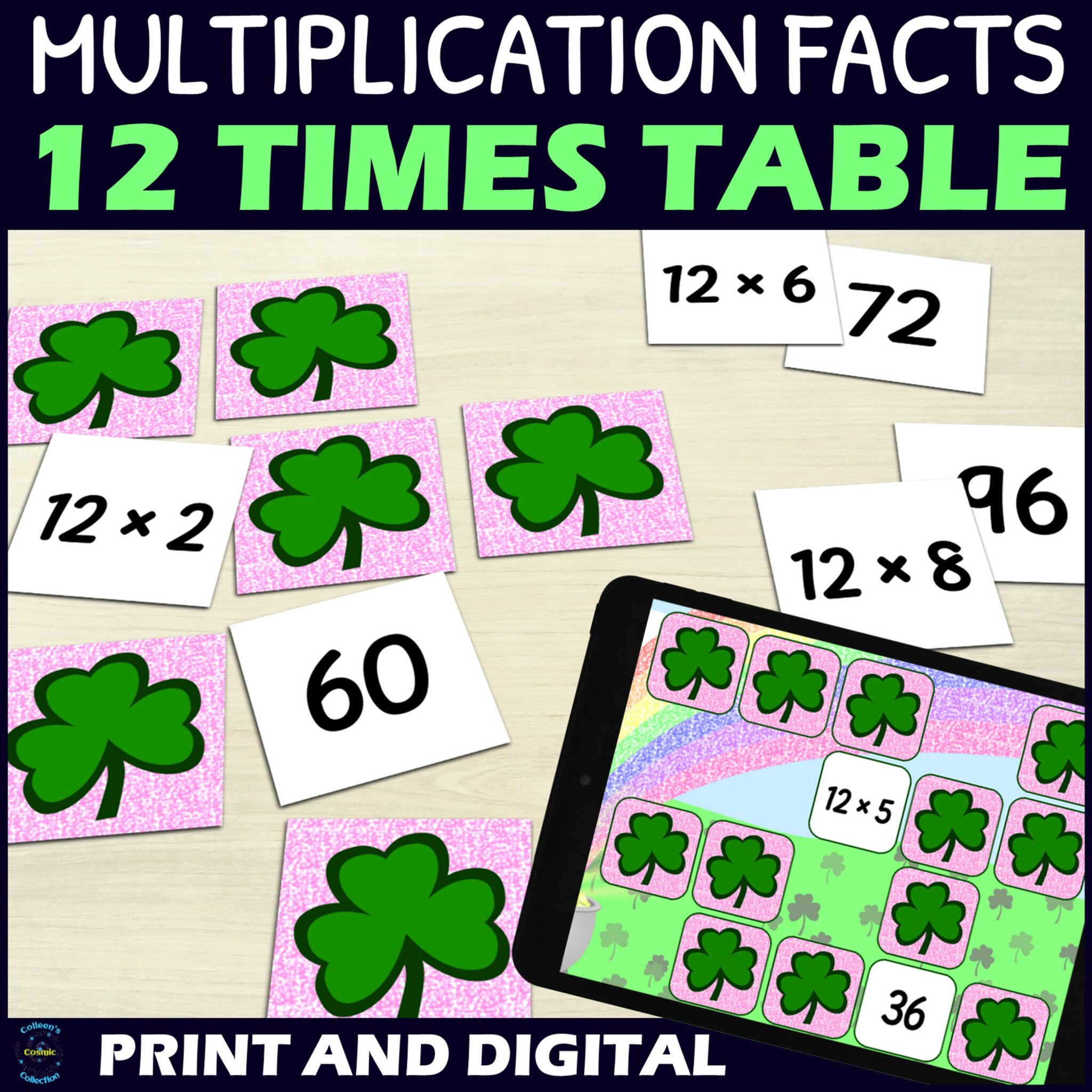 St Patricks Day 12 Times Table Matching Activity | Made By Teachers