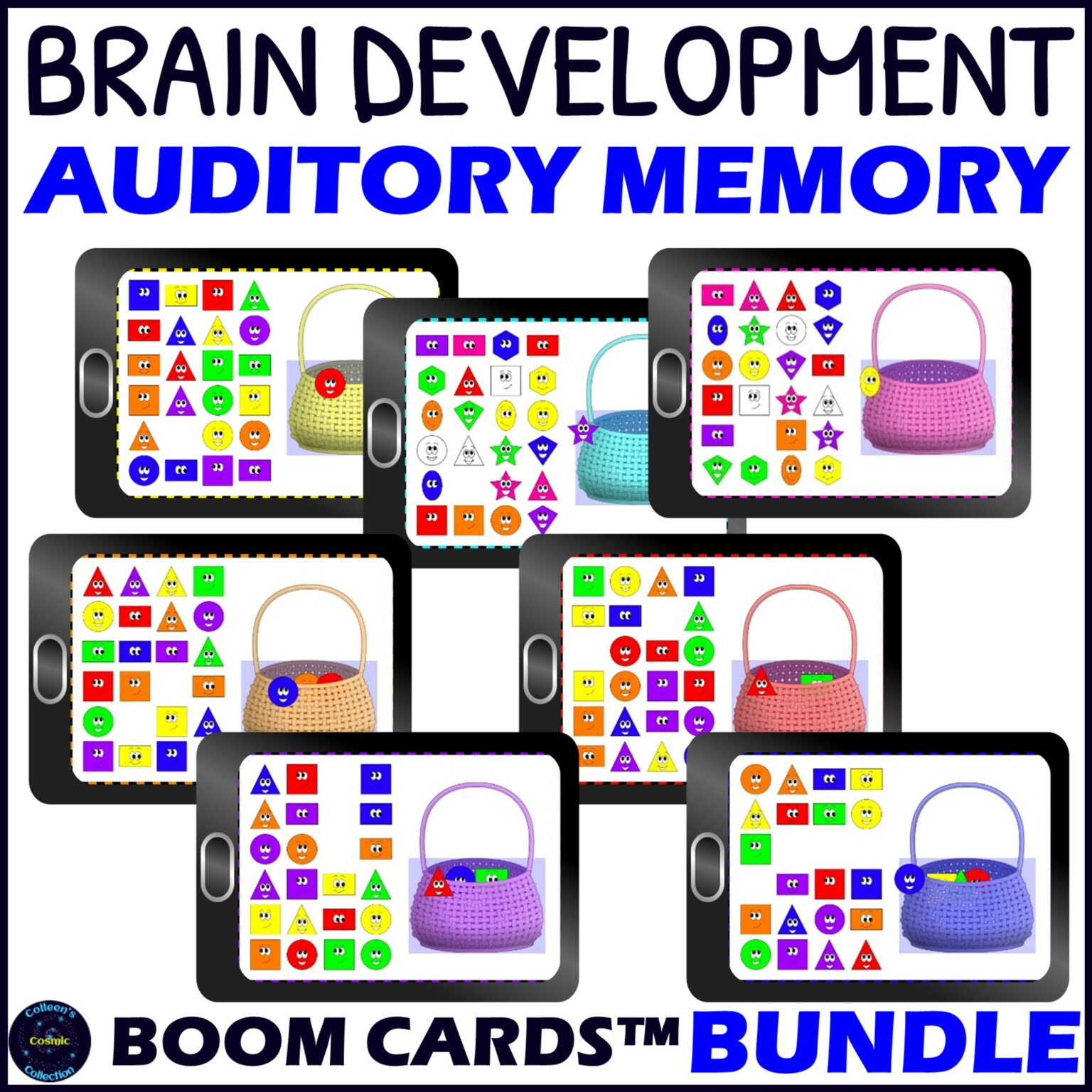 Digital Auditory Memory Activity BUNDLE with Shapes and Colors – Boom ...