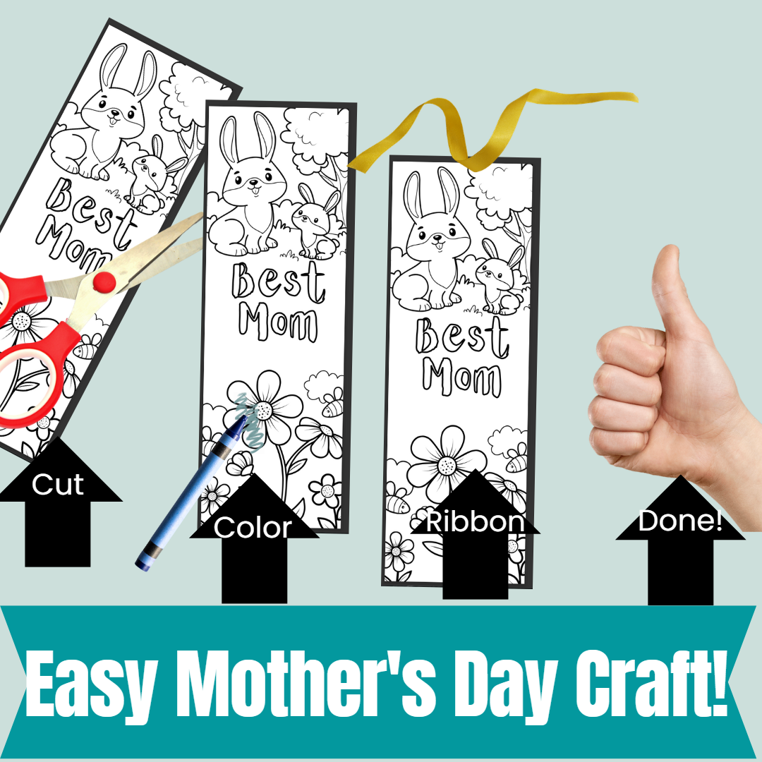 Mother’s Day Coloring Bookmarks 10 Bookmarks for Preschoolers to Color ...
