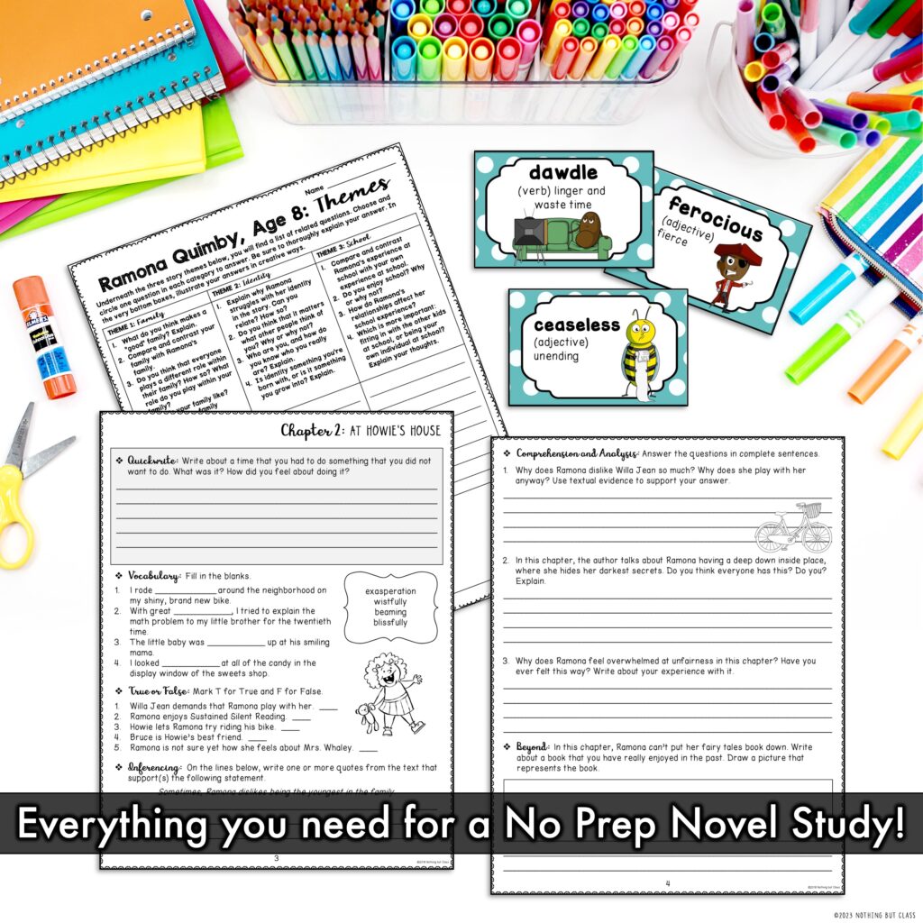 Ramona Quimby, Age 8 Novel Study Unit | Made By Teachers
