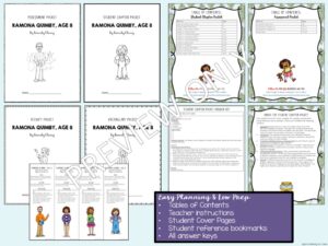 Ramona Quimby, Age 8 Novel Study Unit | Made By Teachers