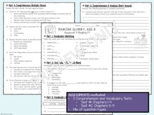 Ramona Quimby, Age 8 Novel Study Unit | Made By Teachers