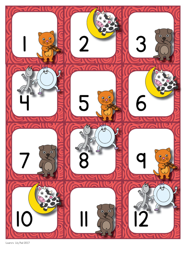 Calendar Number Cards Nursery Rhyme Theme | Made By Teachers