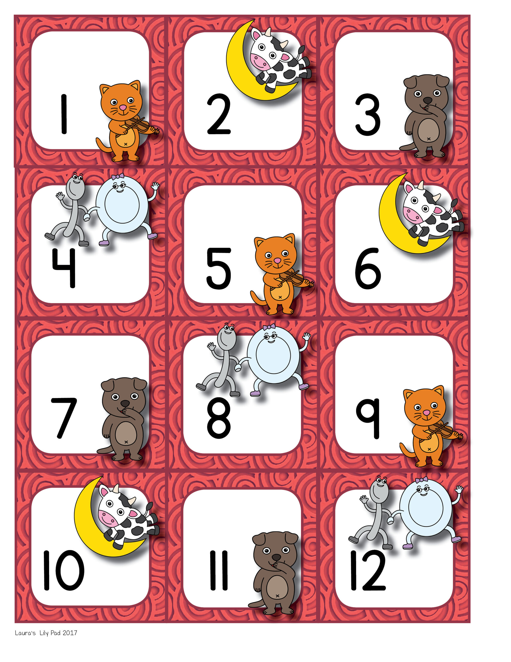Calendar Number Cards Nursery Rhyme Theme | Made By Teachers