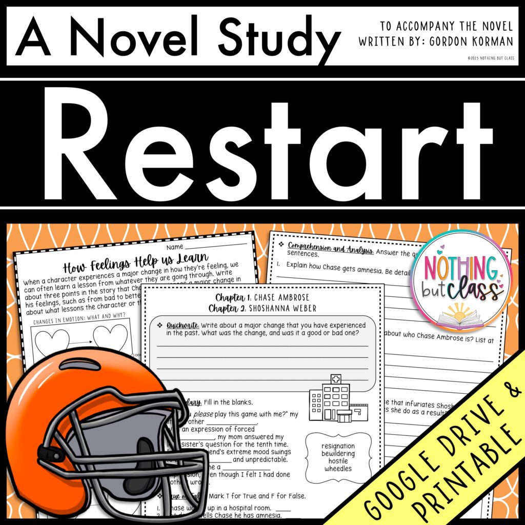 Restart Novel Study Unit | Made By Teachers