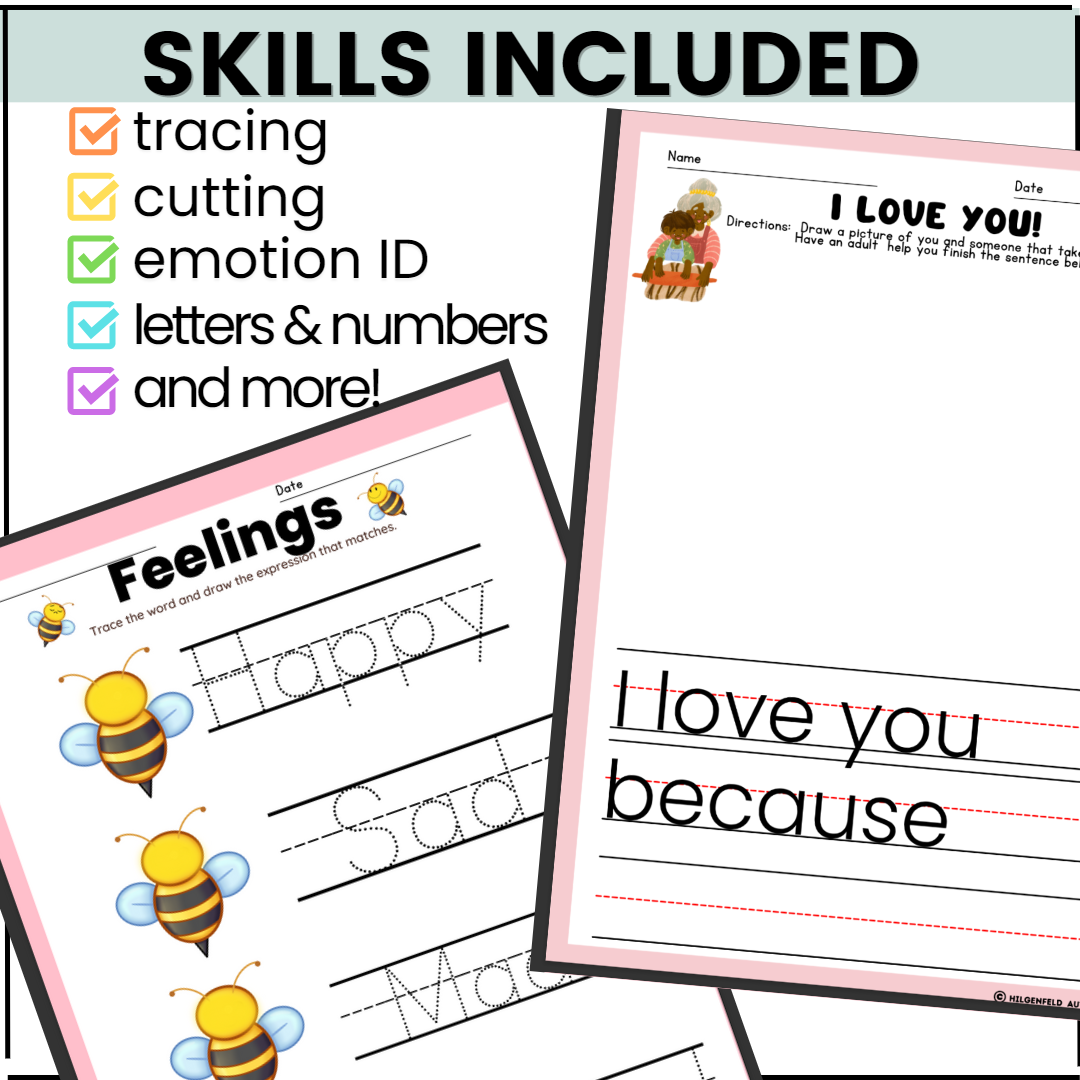 Spring May & Mother's Day Preschool Worksheets for Special Education ...