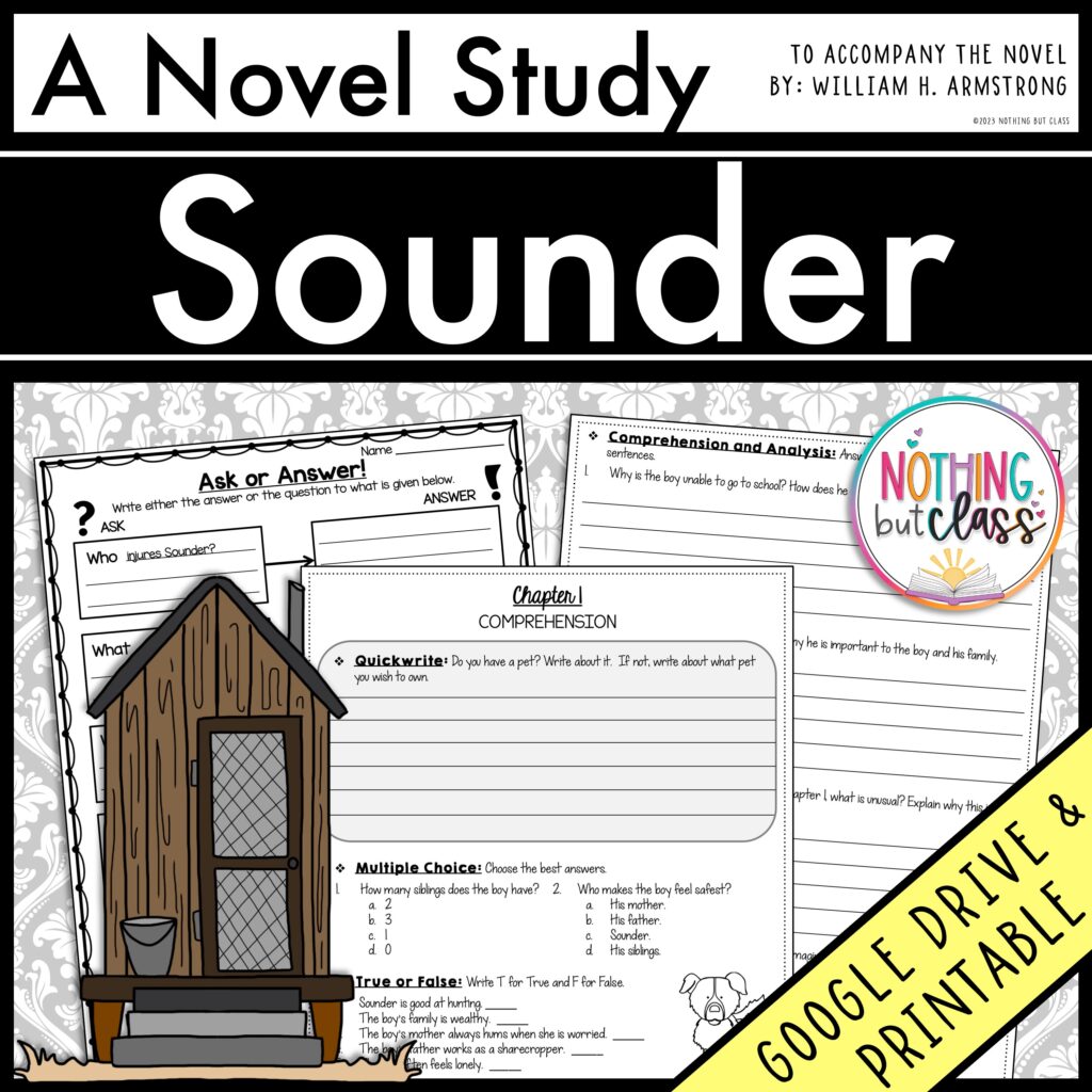 Sounder Novel Study Unit | Made By Teachers