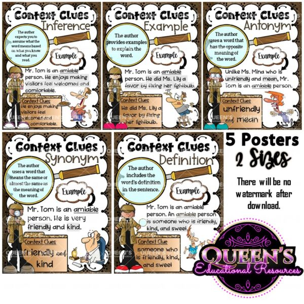 Context Clues Posters, Types of Context Clues Posters | Made By Teachers
