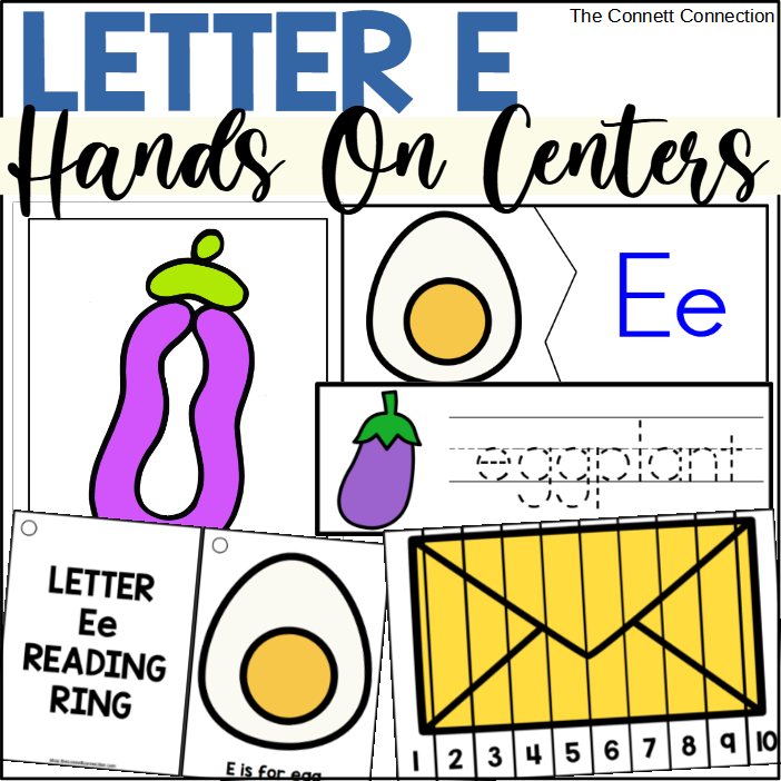 Letter E Hands On Centers for Letter Recognition and Beginning Sounds ...