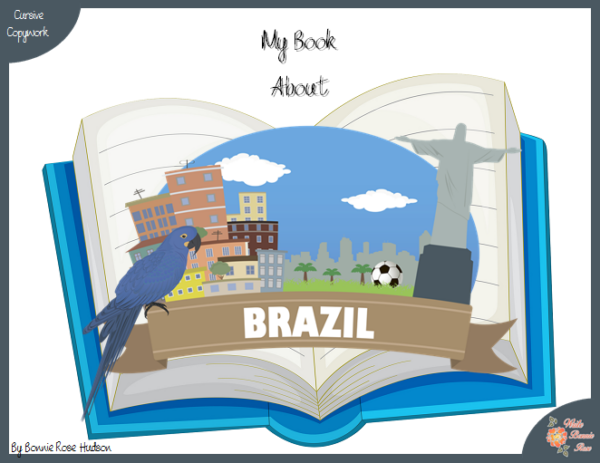 My Book About Brazil with Cursive Copywork | Made By Teachers