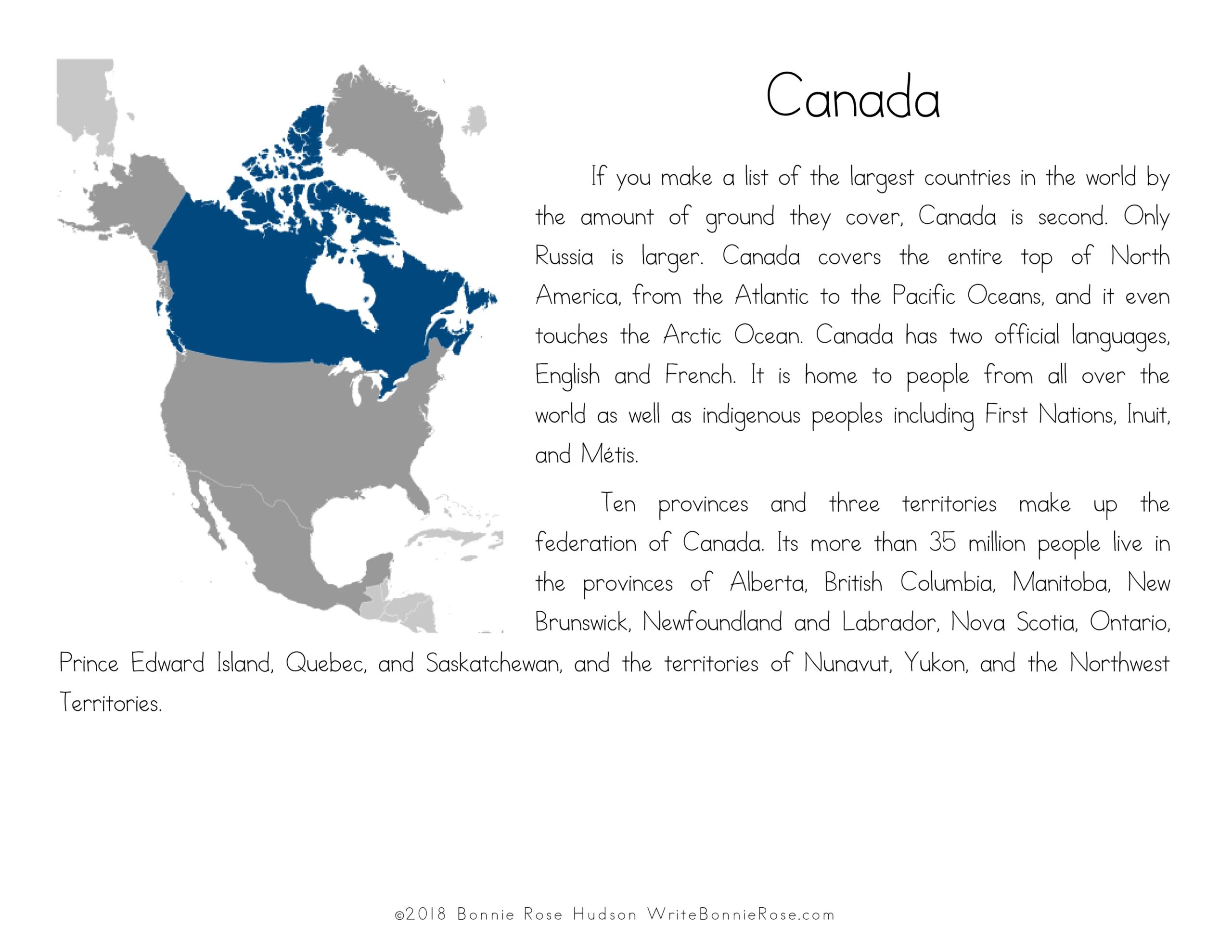 My Book About Canada with Cursive Copywork | Made By Teachers