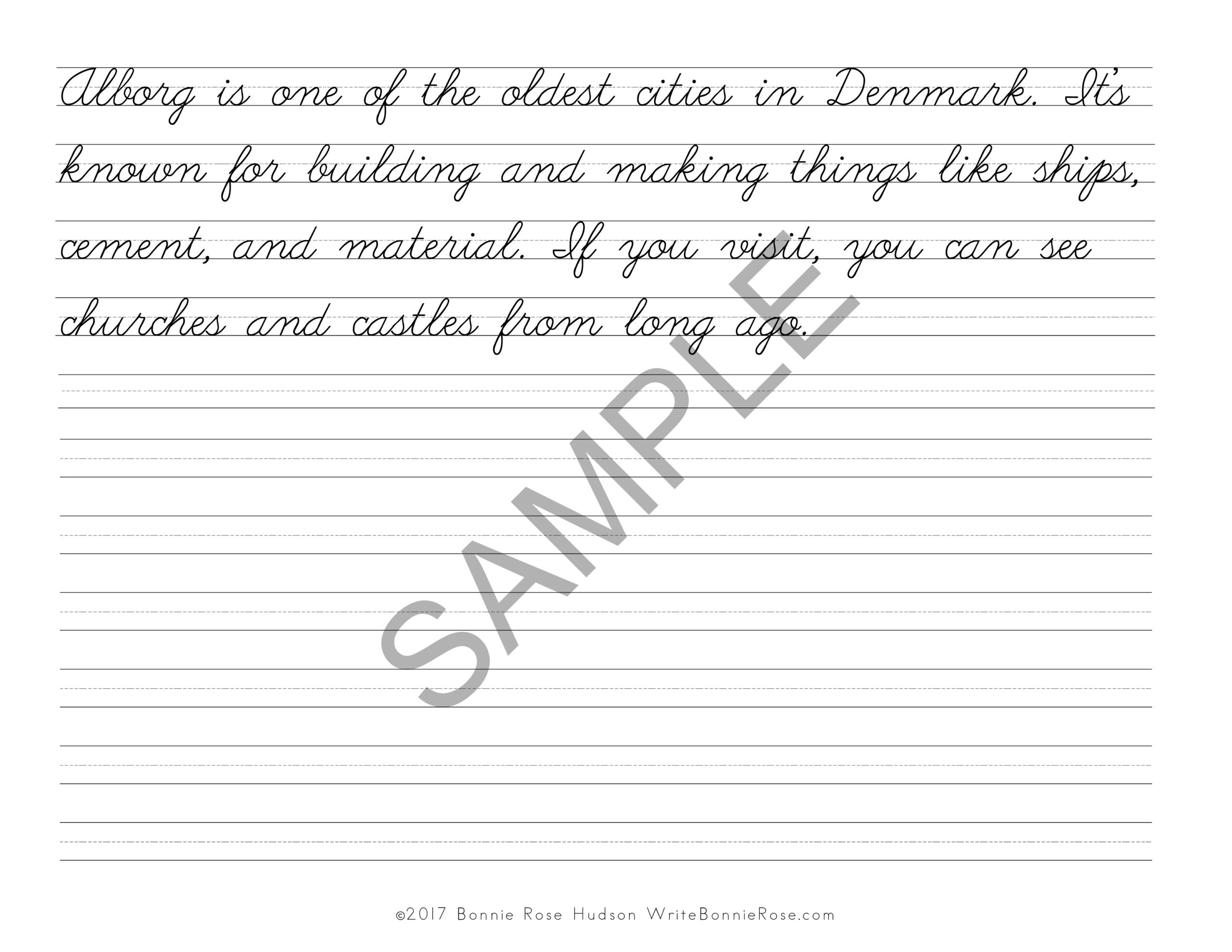 My Book About Denmark with Cursive Copywork | Made By Teachers