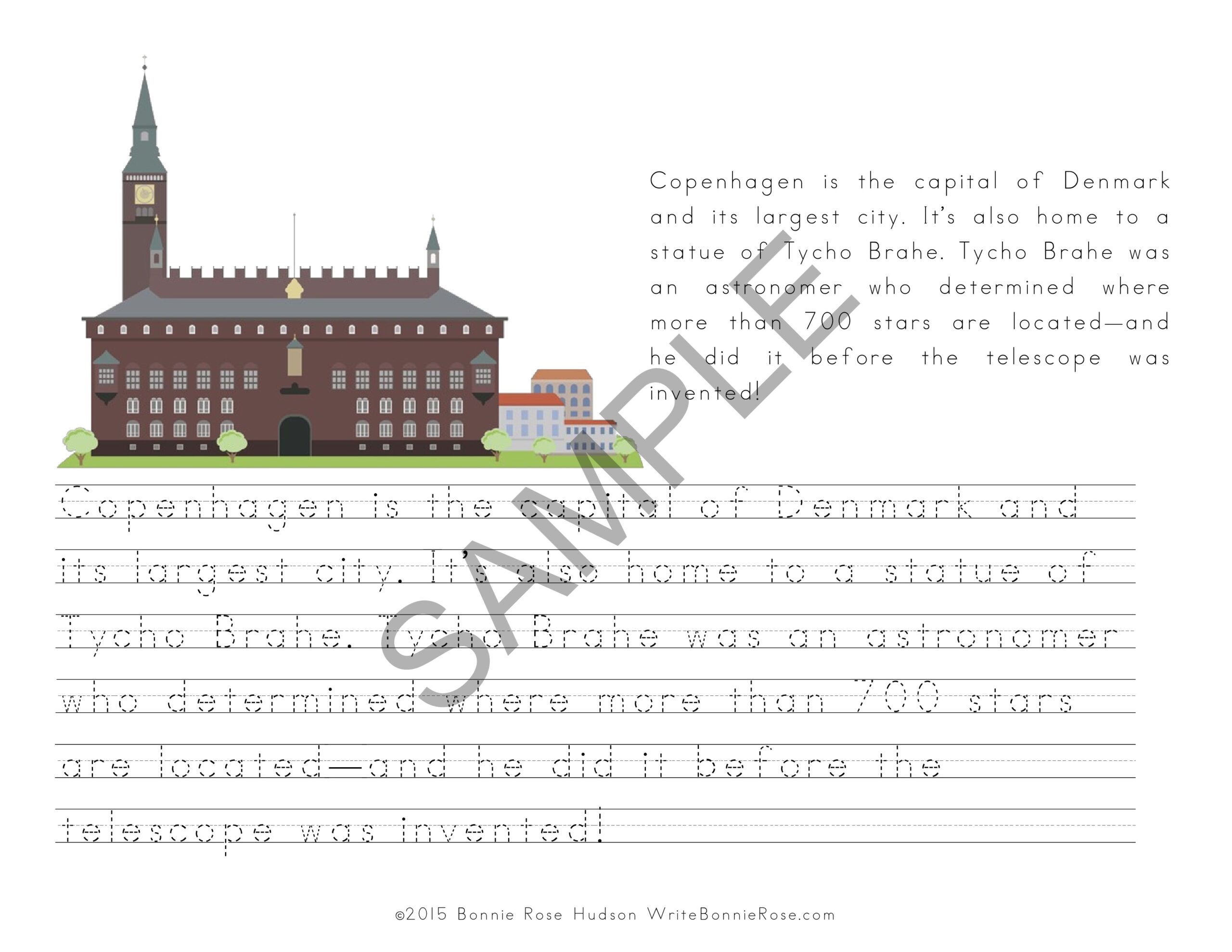 My Book About Denmark with Print Copywork | Made By Teachers