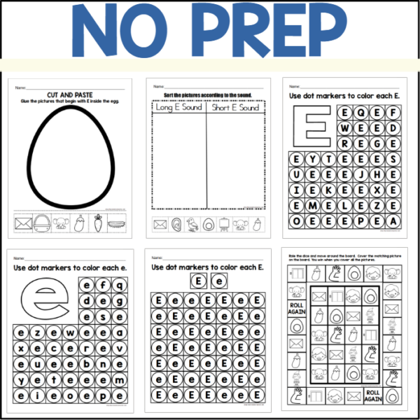 Letter E Worksheets and Hands On Centers Bundle | Made By Teachers