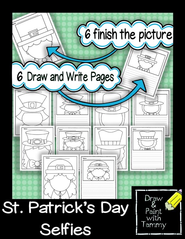 St. Patrick’s day finish the selfie art activity printable art sub ...