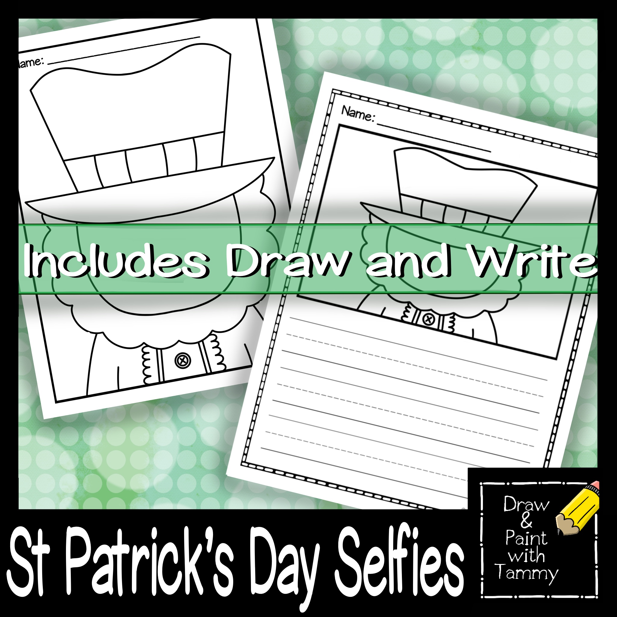St. Patrick’s day finish the selfie art activity printable art sub ...