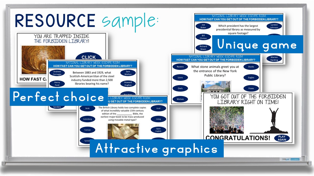 National Library Week 2023 Digital Escape Room - Fact Research Activity ...
