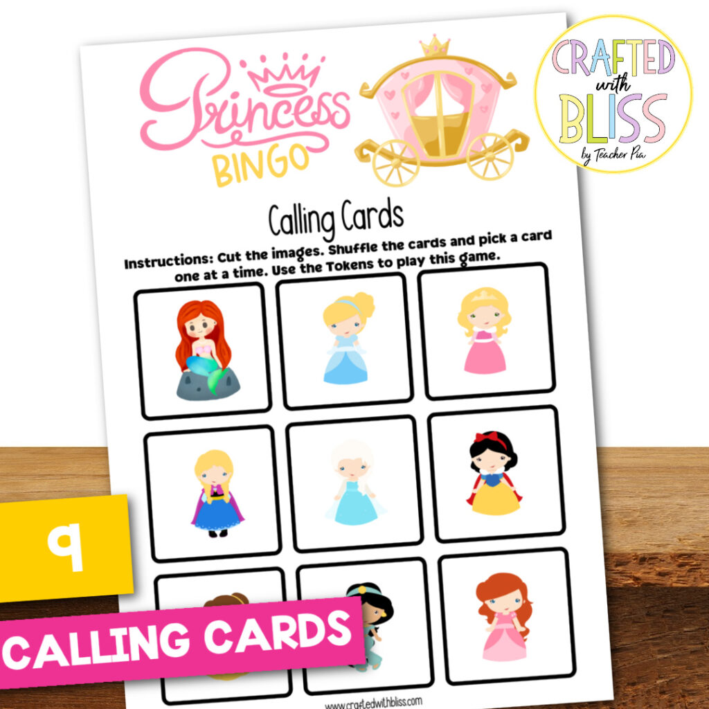 25 Cards Princess Bingo Game Printable | Made By Teachers