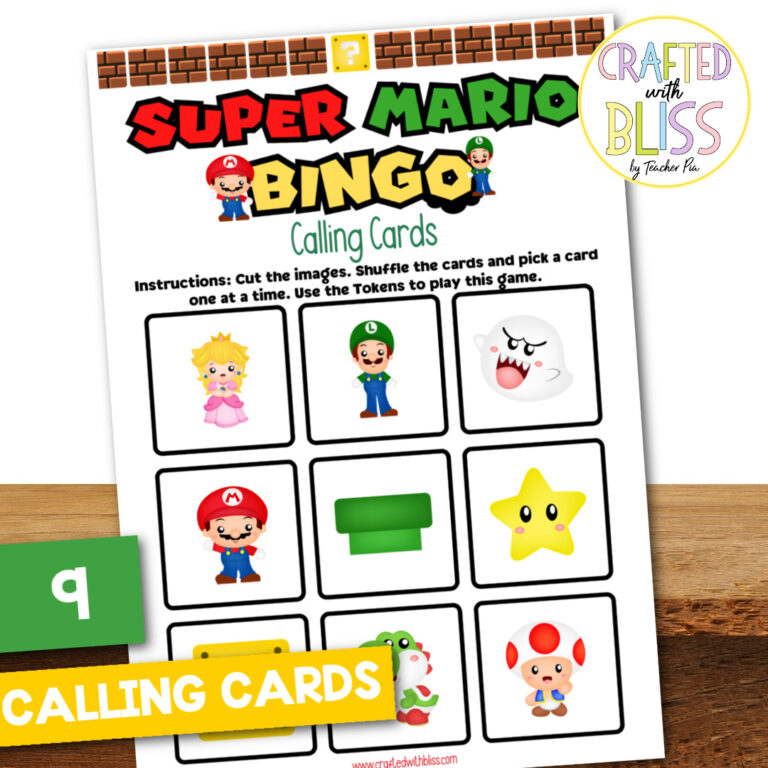 25 Super Mario Bingo Game Printable | Made By Teachers