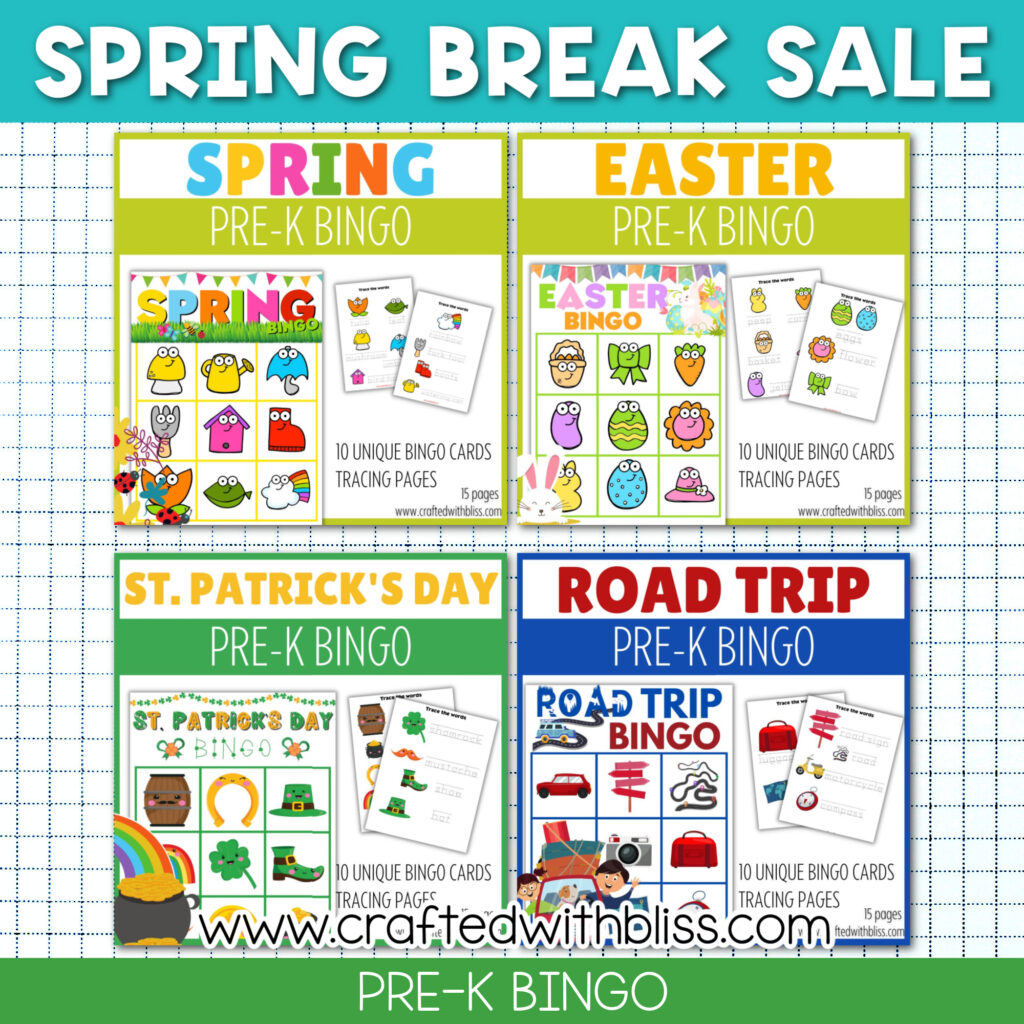 Pre-K Bingo Spring Break FLASH DEAL | Bingo Game | Made By Teachers