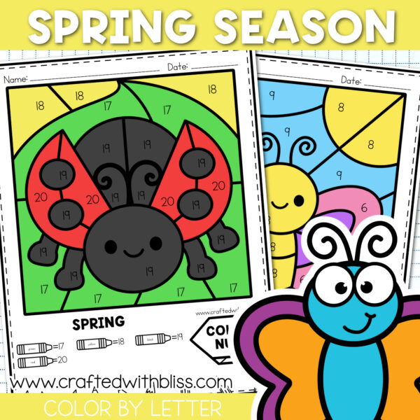 NO PREP Spring Season Color By Number Worksheet | Math Center | Made By ...