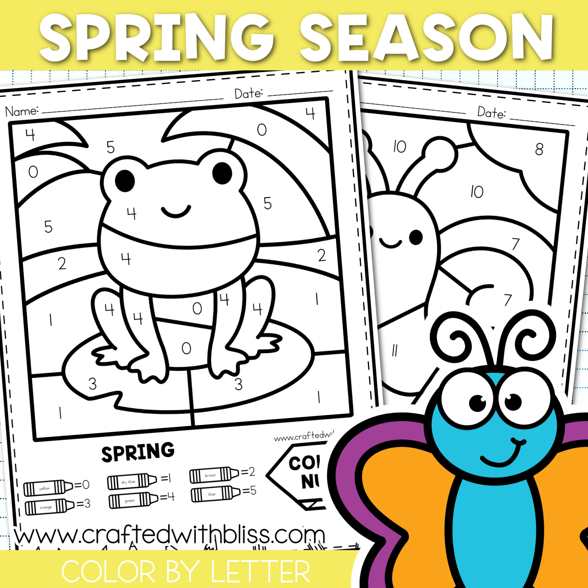 NO PREP Spring Season Color By Number Worksheet | Math Center | Made By ...
