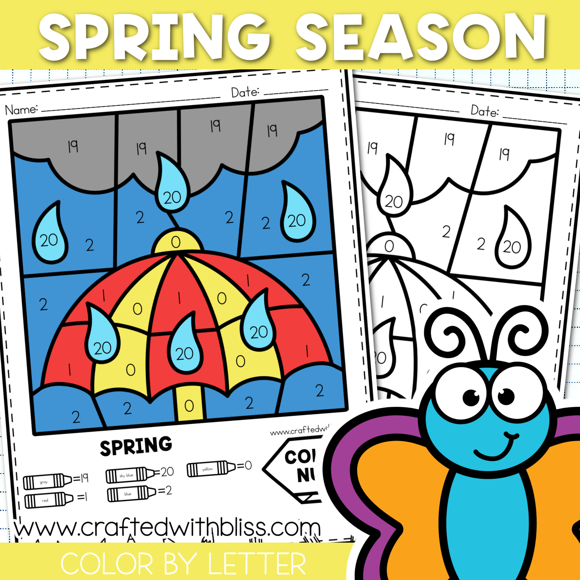 NO PREP Spring Season Color By Number Worksheet | Math Center | Made By ...